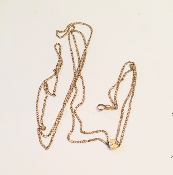 Victorian Watch Chain Goldfilled with Slide Set w 4 S… - Gem