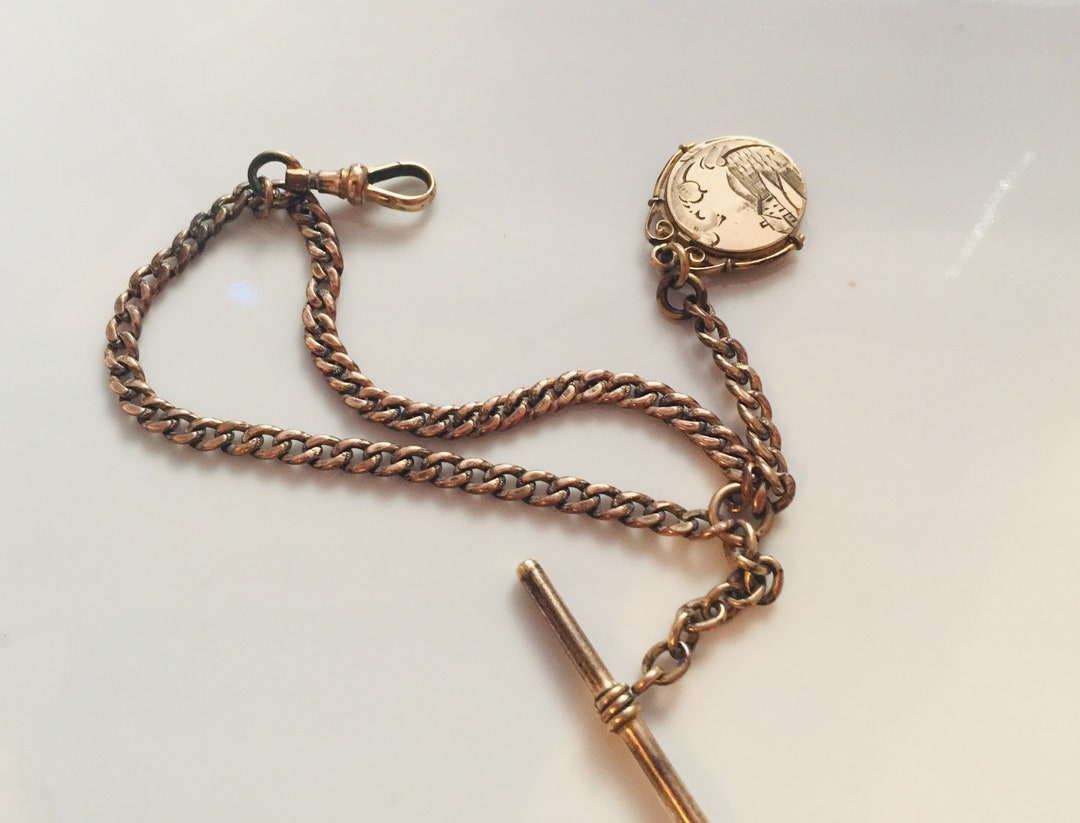 Victorian Watch Chain Gold Fill Goldfilled Photo Locket Original ...