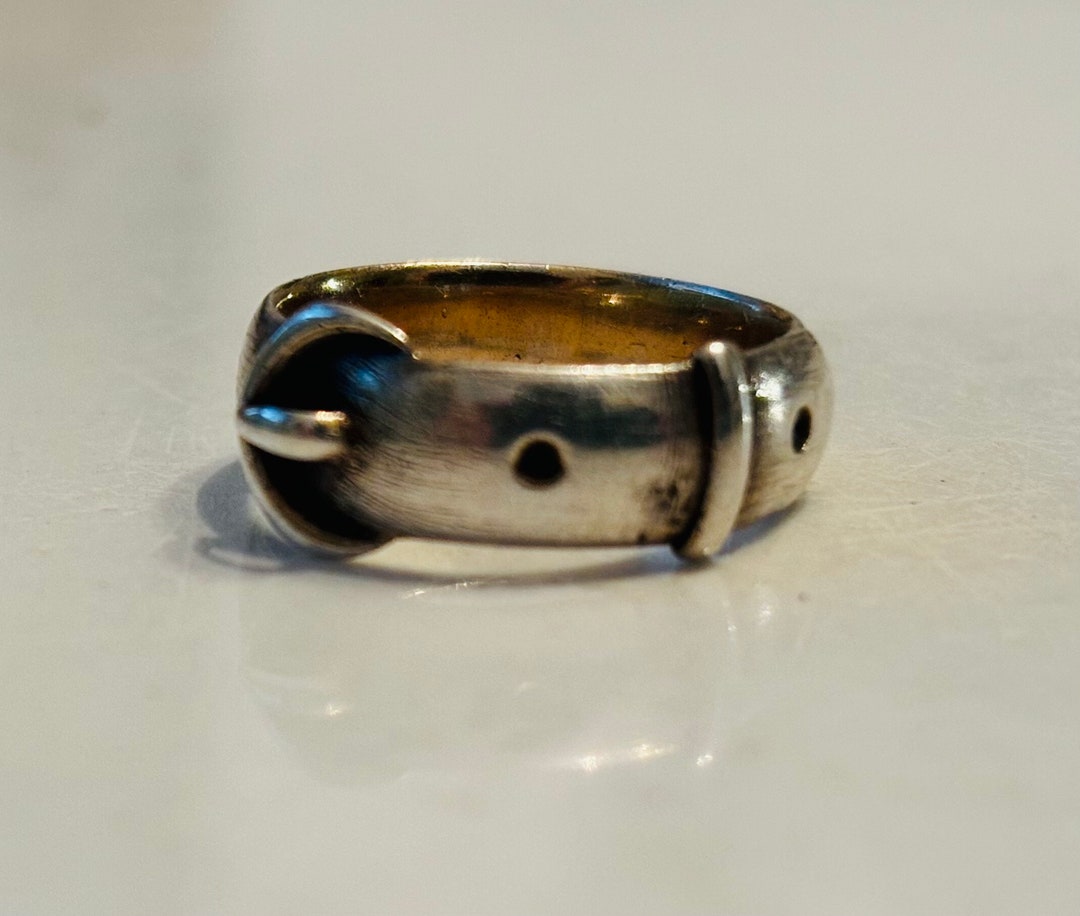 Victorian Silver Buckle Ring Full Hallmarks Symbol Fidelity Sz 7, M & B ...