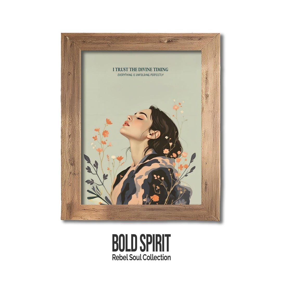 Spiritual Poster | Divine Timing Wall Art | Mindfulness Quote Print ...