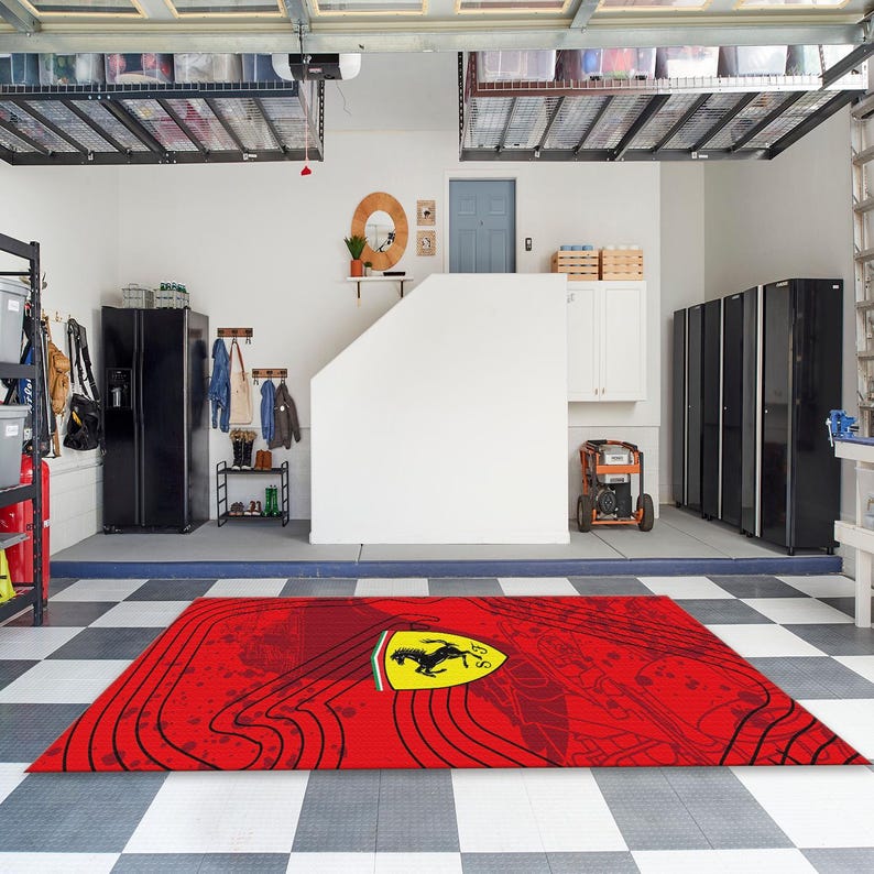 Ferrari Garage Rug: Formula 1 Racing Large Area Carpet - Etsy