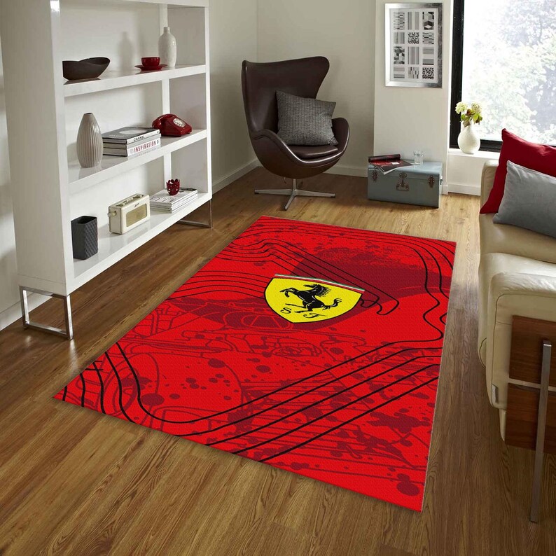 Ferrari Garage Rug: Formula 1 Racing Large Area Carpet - Etsy