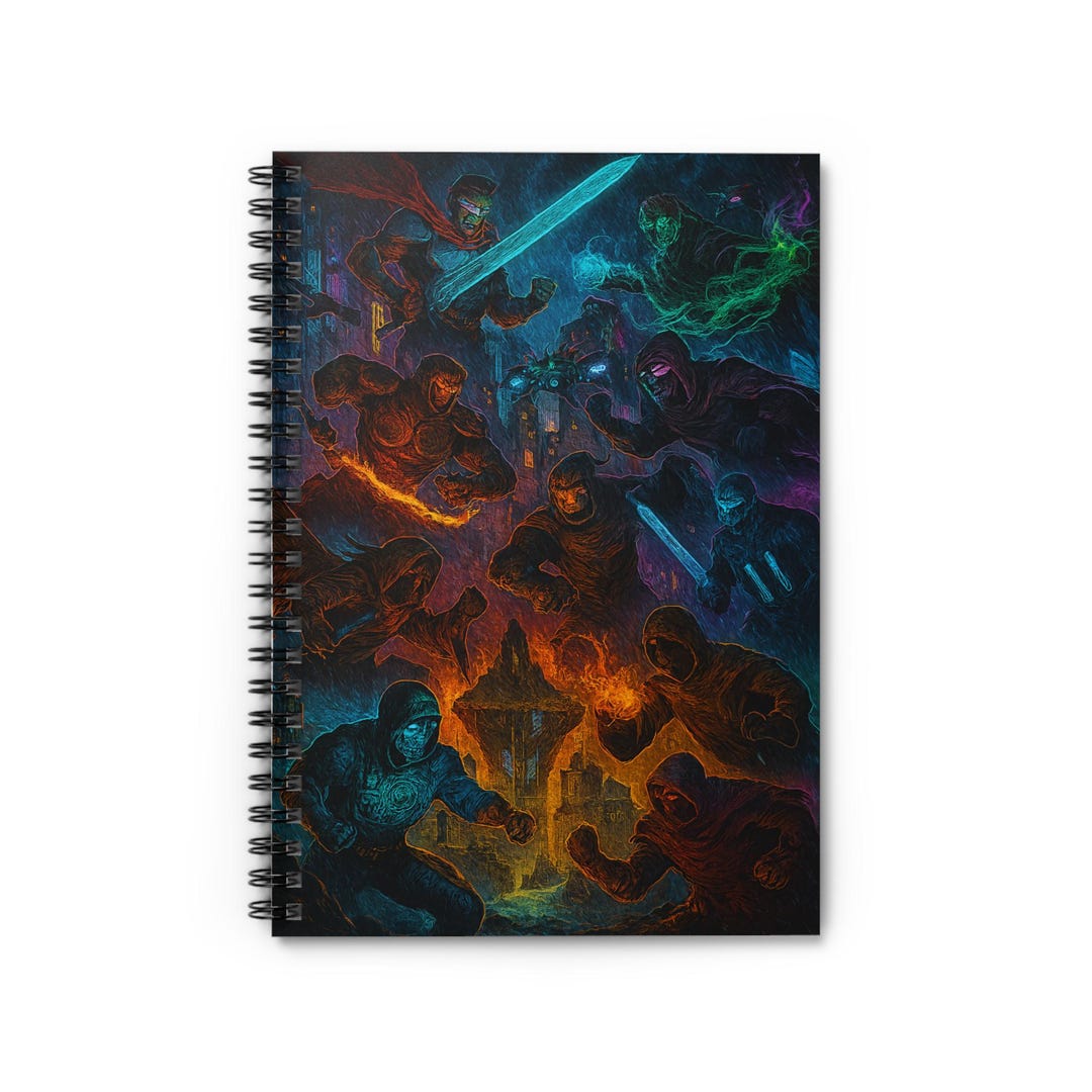 Epic Fantasy Spiral Notebook - Ruled Line, Dark Knights Journal, Gamer ...
