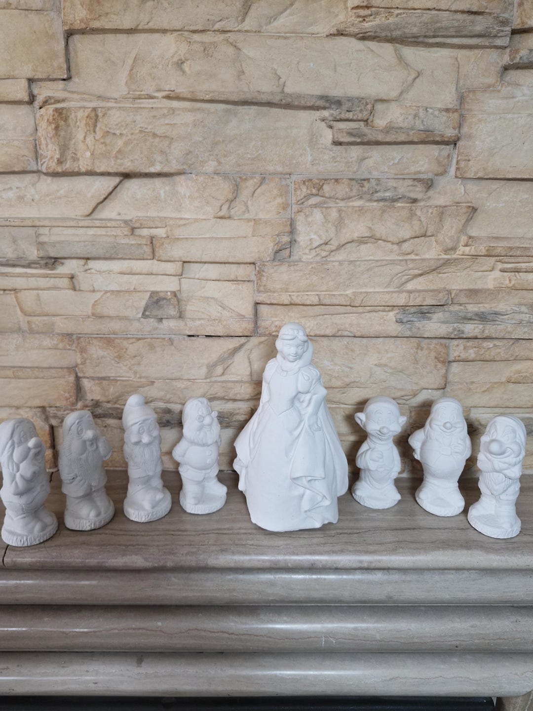 Plaster Figures of Snow White and the Seven Dwarfs - Etsy