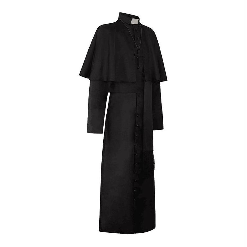 Men's Gothic Priest Robe Set: Medieval Clergy Costume With Cross ...