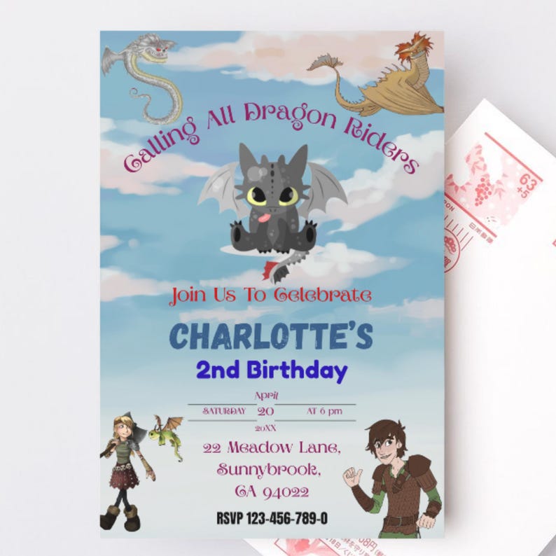 How to Train Your Dragon Birthday Invitation Template: Hiccup ...