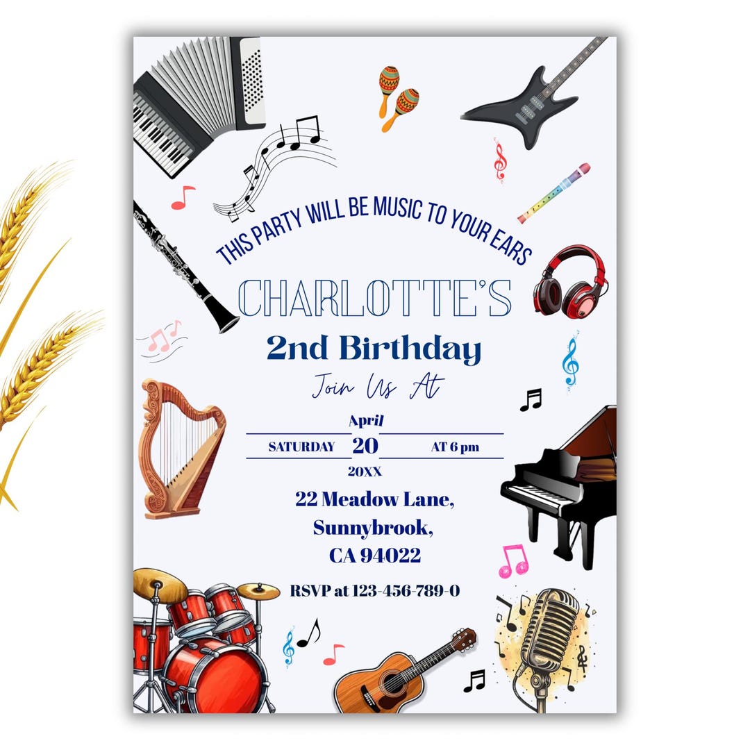 Music Birthday Invitation: Sing and Dance Party (digital Template) - Etsy