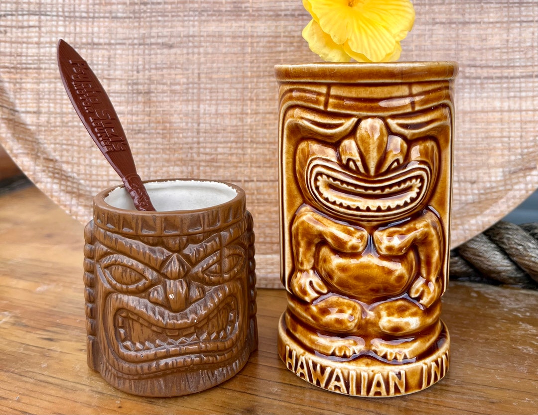 Vintage Tiki Mug, Tall OR Short, Orchids of Hawaii, Hawaiian Inn Leilani, Quon Quon Cup, Japan ...