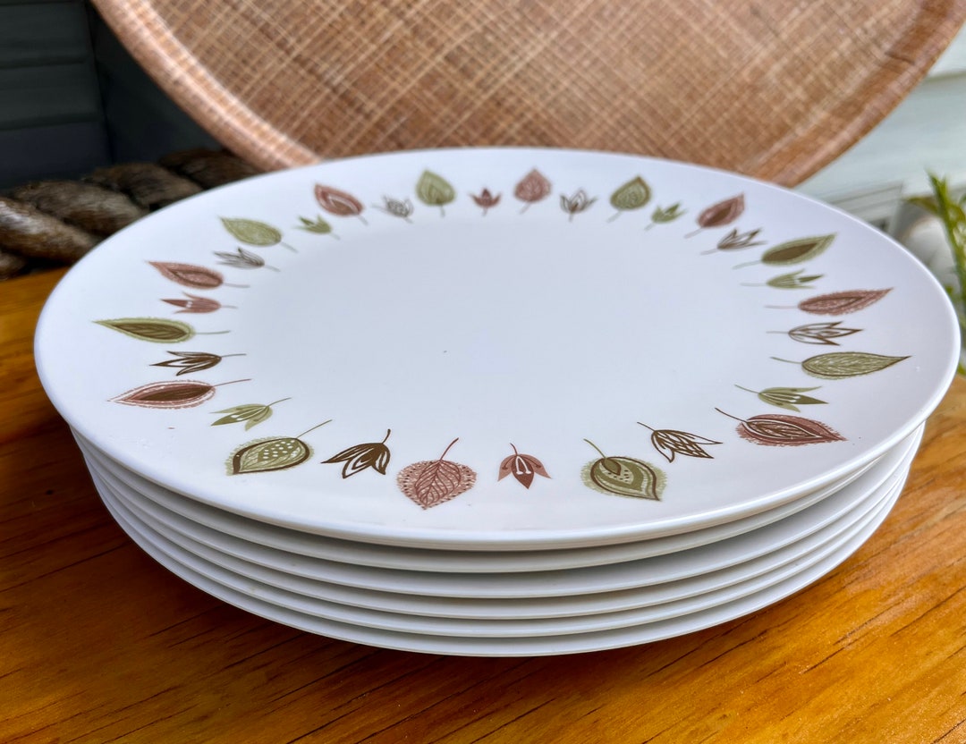 Vintage Melmac Plates, 7 Branchell Aztec, Sage Green Dinner, Melamine ...