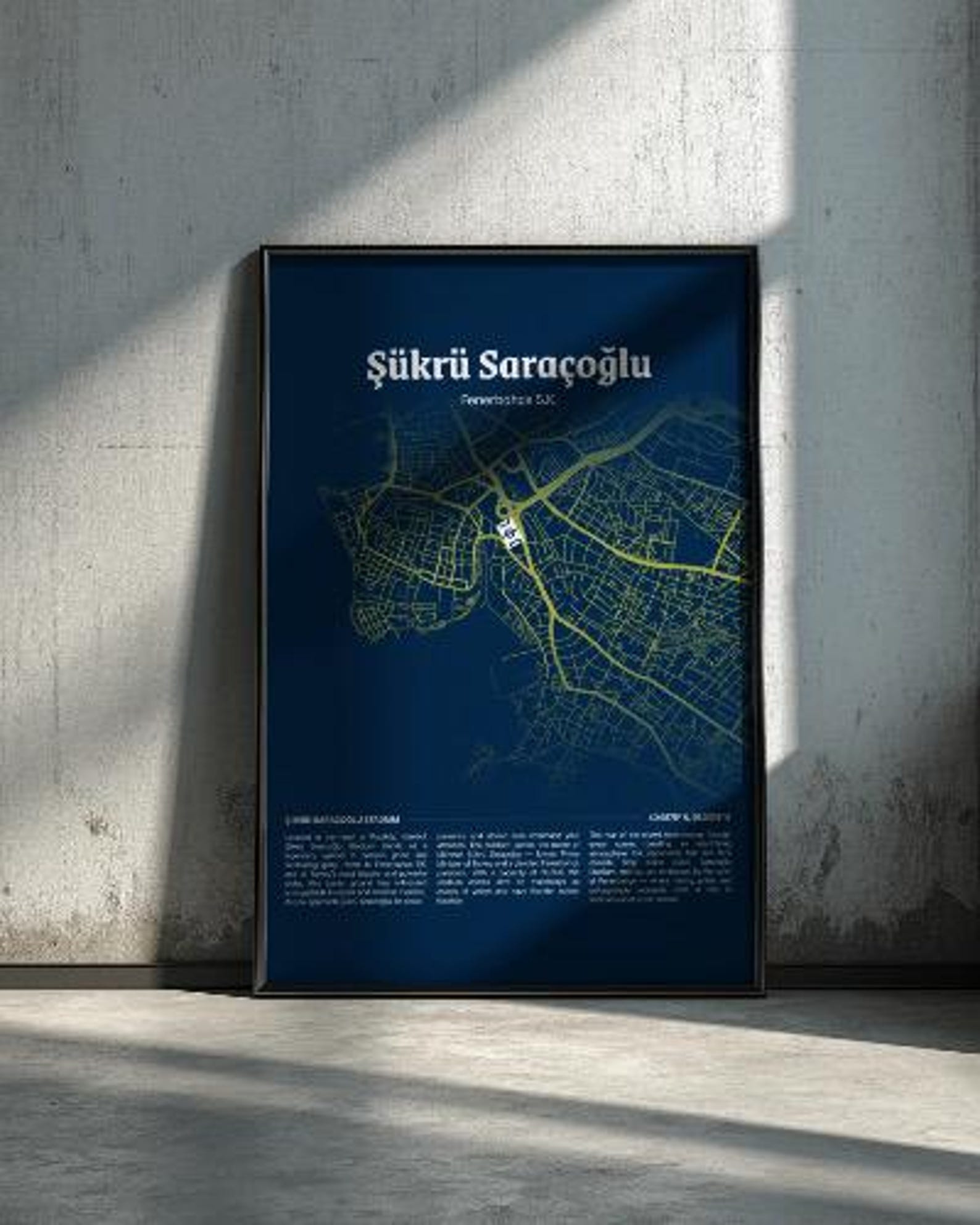 Fenerbahce Stadium Istanbul City Map | Digital Download | Süper Lig ...