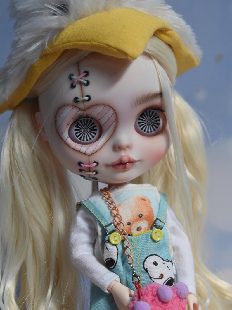 OOAK Custom Blythe Doll – Creepy Cute, Stitched Face, Pastel, Lalhadoll ...