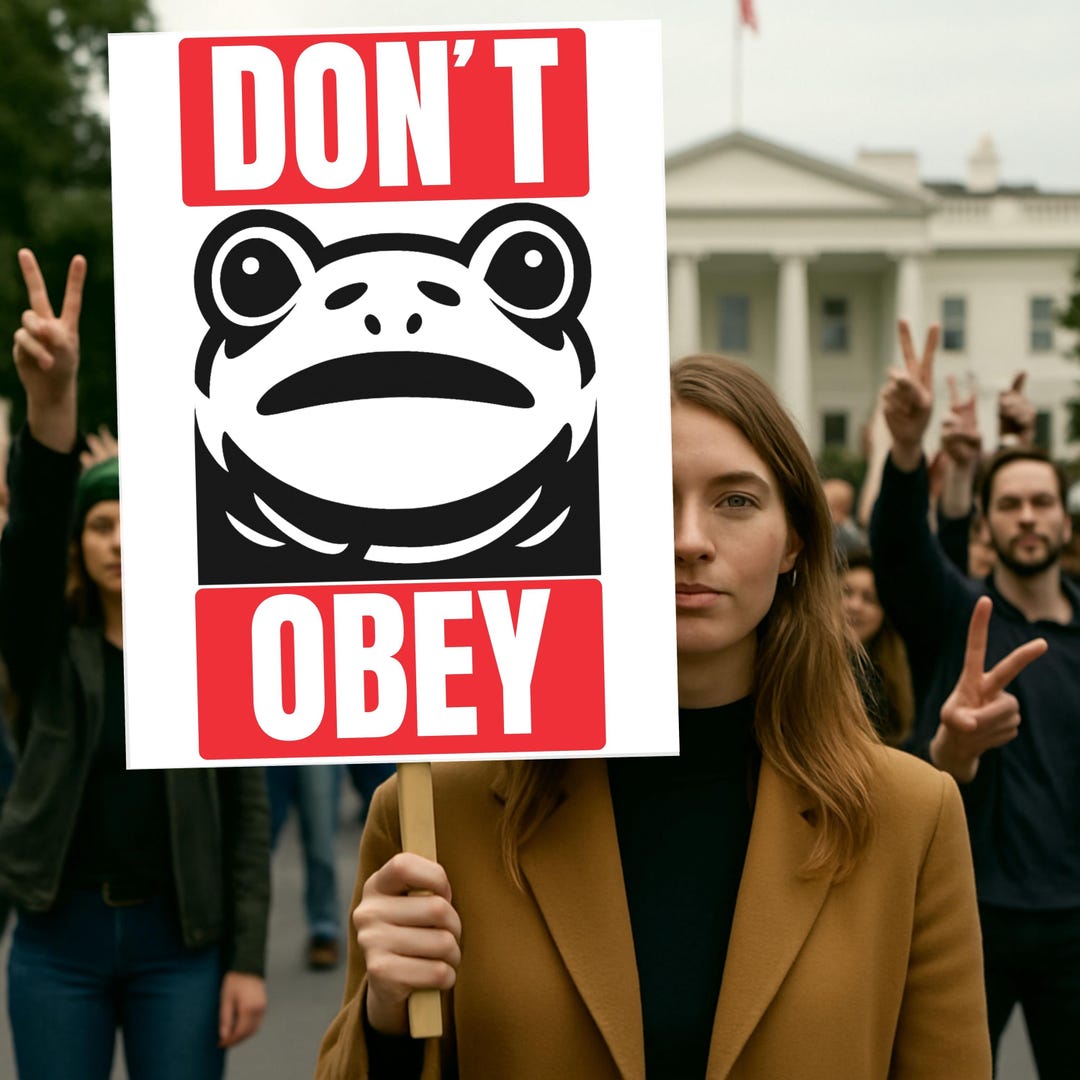Don't Obey Portland Frog Protest Sign - Anti-trump, Political Rally ...