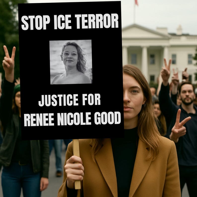 Stop ICE Terror Protest Sign, Justice for Renee Nicole Good ...