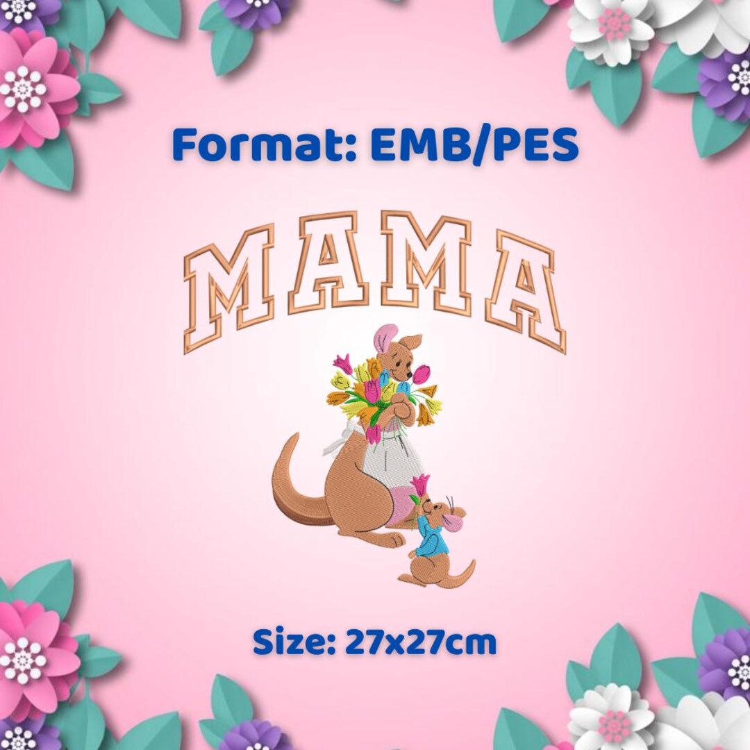 Winnie the Pooh Kanga and Roo Mama Embroidery Design Tulip Bouquet ...