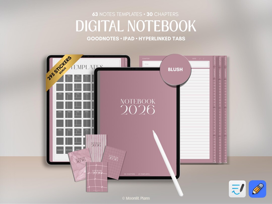 Digital Notebook | Goodnotes Notebook & Template, iPad Notebook ...