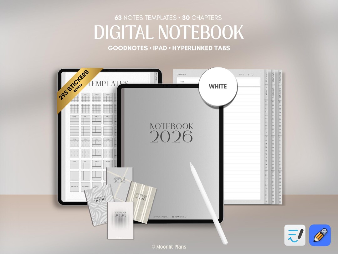 Digital Notebook | Goodnotes Notebook & Template, iPad Notebook ...
