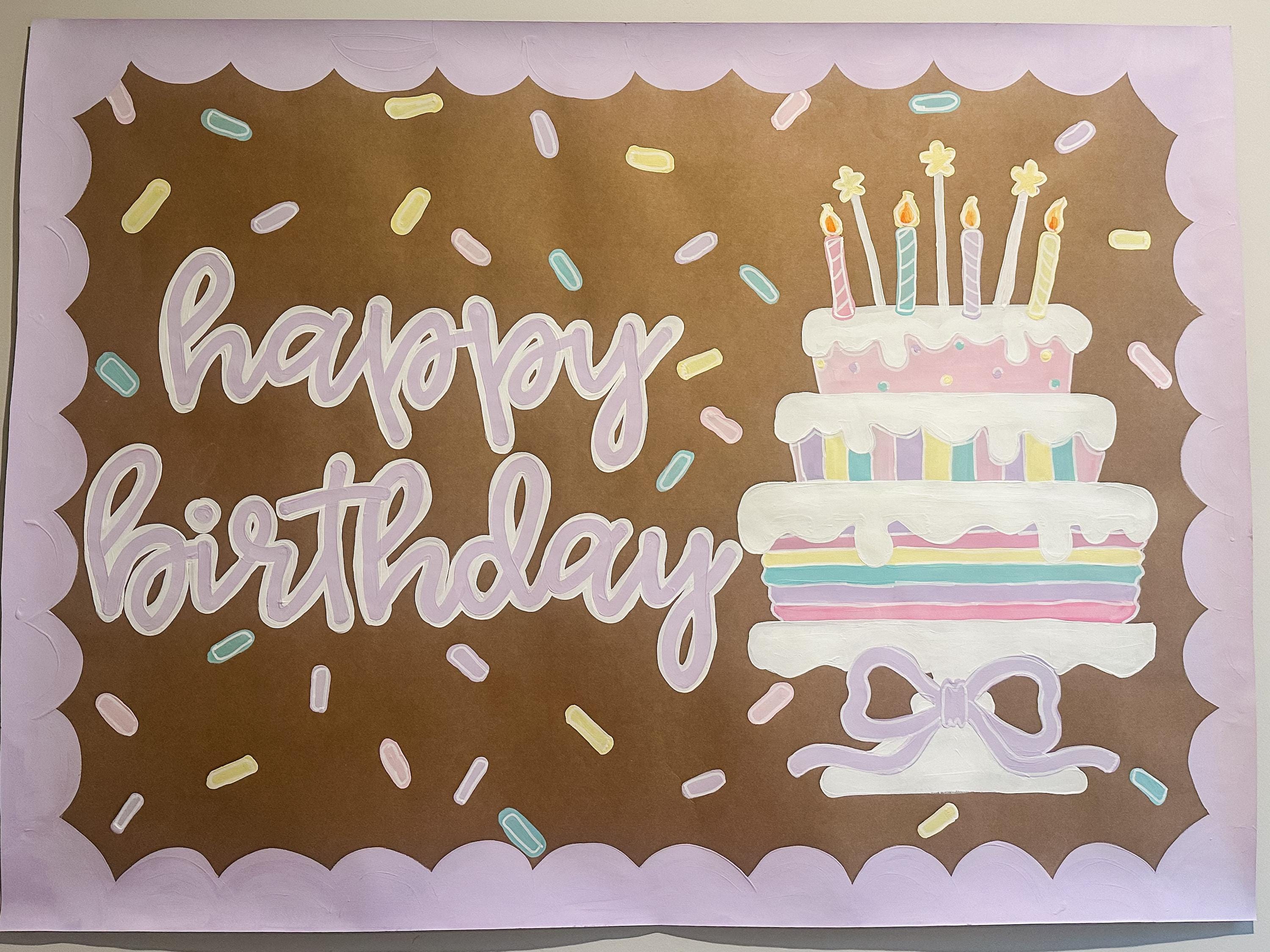 Hand-painted Pastel Birthday Banner- RTS - Etsy