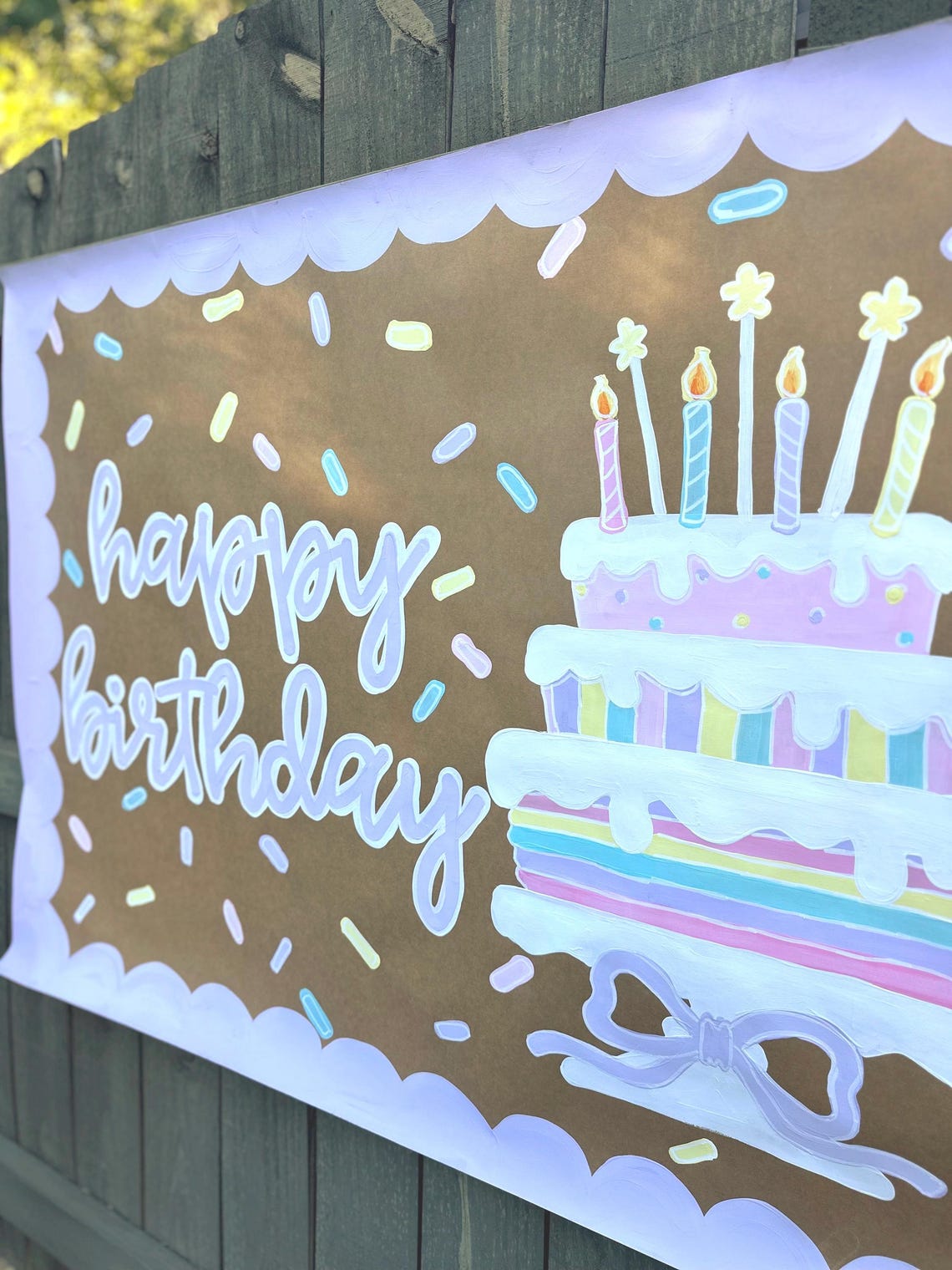 Hand-painted Pastel Birthday Banner- RTS - Etsy