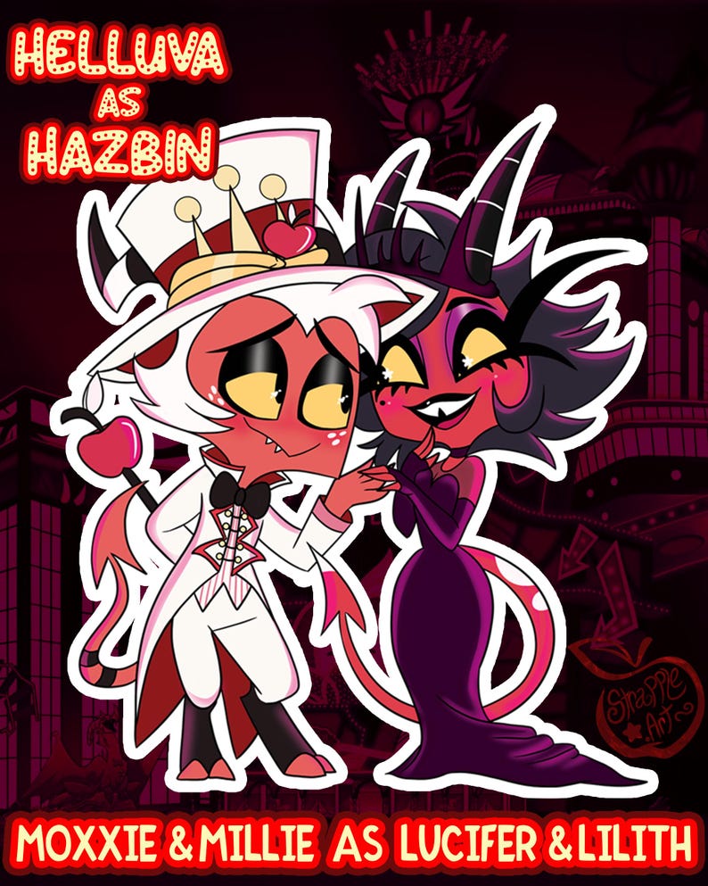 Helluva Boss as Hazbin Halloween Costume Mini Standees - Etsy