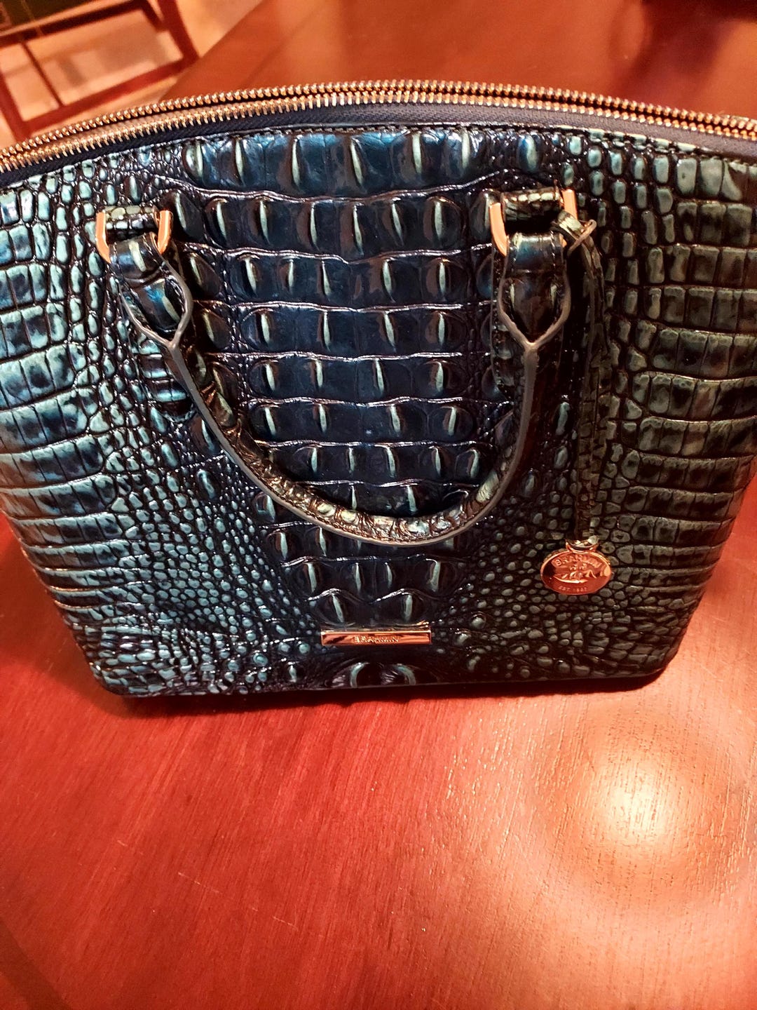 This is a Brahmin Duxbury Satchel in Blue Patina Melbourne Leather. - Etsy