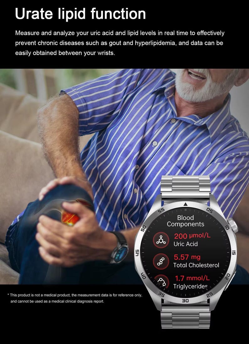 No-finger-prick Blood Glucose Smartwatch Non-invasive Glucose Monitor ...
