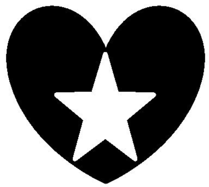 SVG Heart With Star Inside - Etsy