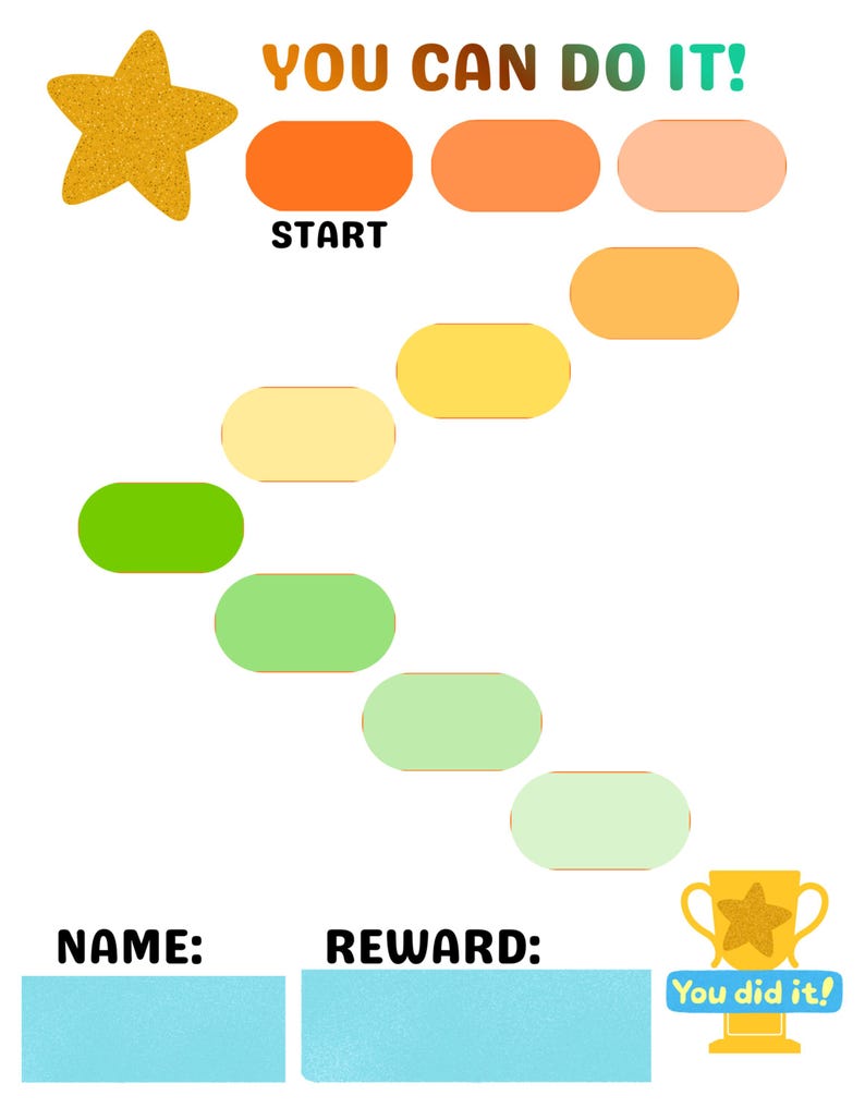 Printable Colorful Routine Reward Chart for Kids - Etsy