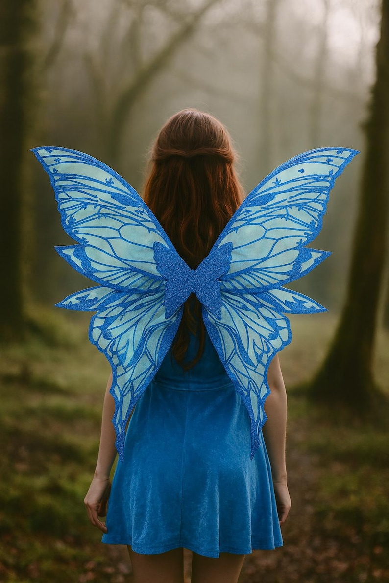 Large 80cm Sparkling Fairy Wings Butterfly Costume Organza Angel Wings ...