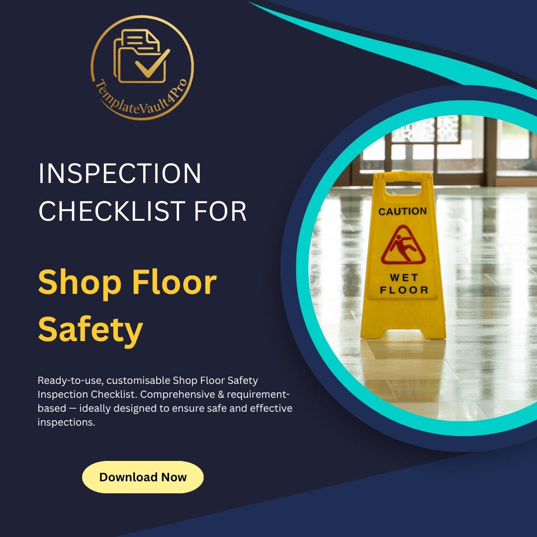 Shop Floor Safety Inspection Checklist – Editable OSHA Compliance ...
