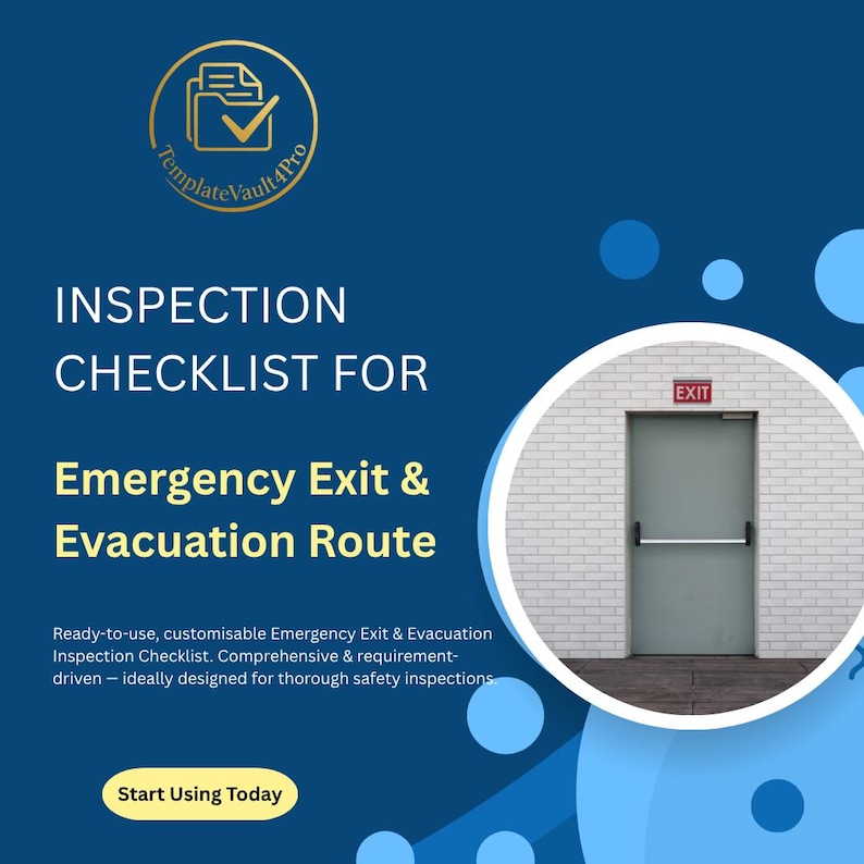 Emergency Exit Inspection Checklist – Fire Safety Audit Template ...