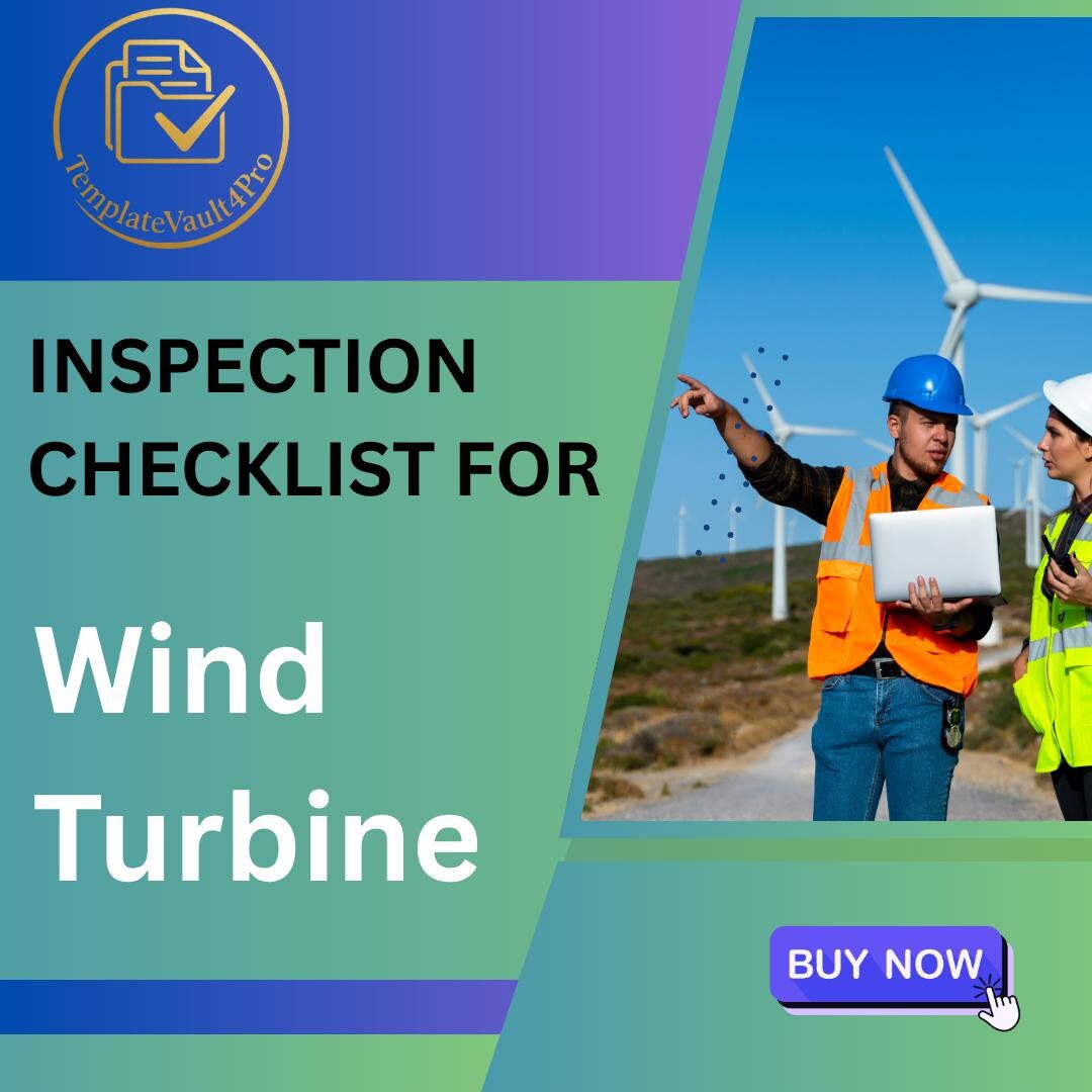 Wind Turbine Inspection Checklist - Editable Maintenance & Safety Audit ...