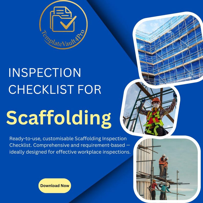 Editable Scaffolding Inspection Checklist – OSHA ISO Compliance ...