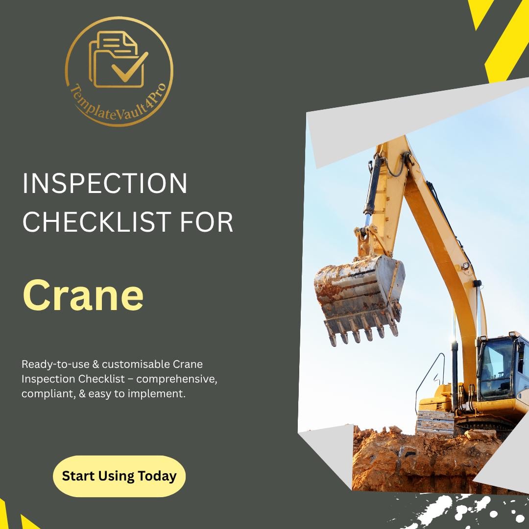 Comprehensive Crane Inspection Checklist – Editable Safety ...