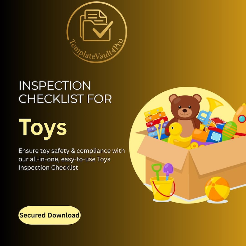 Toys Inspection Checklist – Safety & Quality Audit Template (instant ...