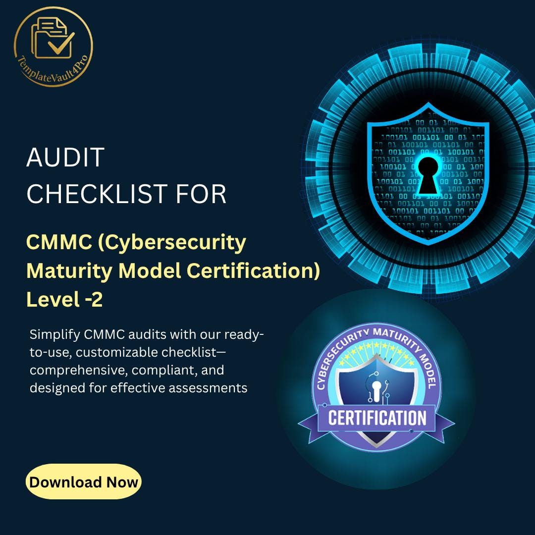 CMMC Level 2 Audit Checklist – NIST 800-171 Compliance (digital ...