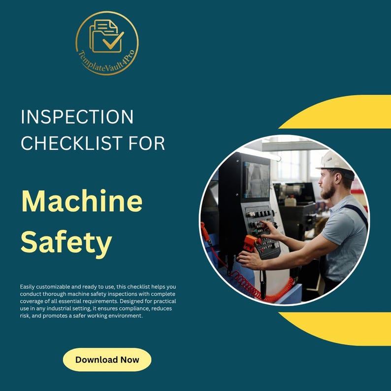 Machine Safety Inspection Checklist – OSHA, ISO Compliance (editable ...