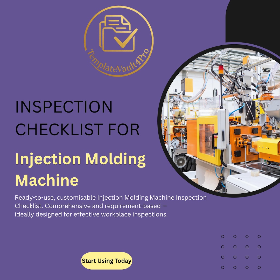 Injection Molding Machine Inspection Checklist – Editable Equipment ...