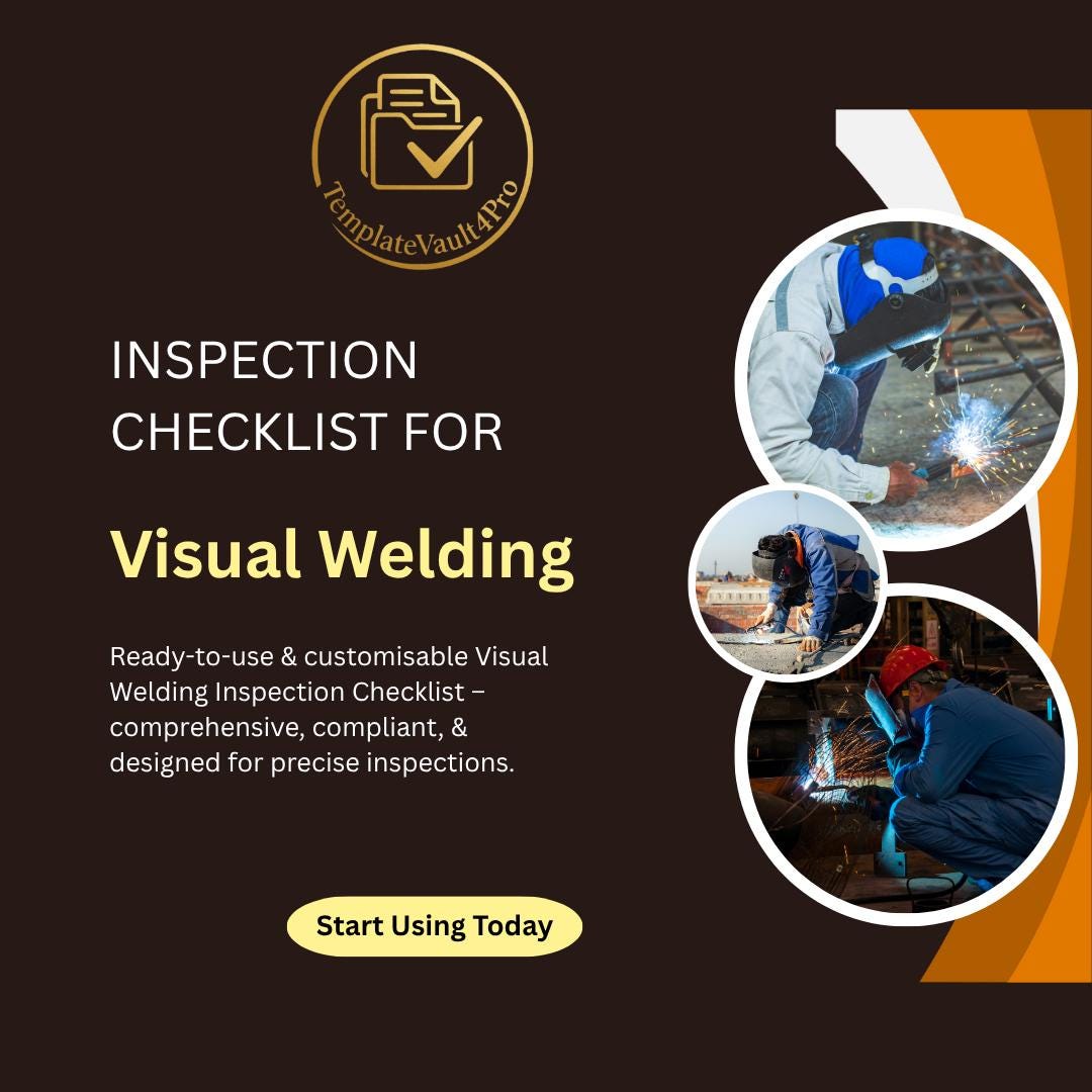 Visual Welding Inspection Checklist – Comprehensive Welding Quality ...