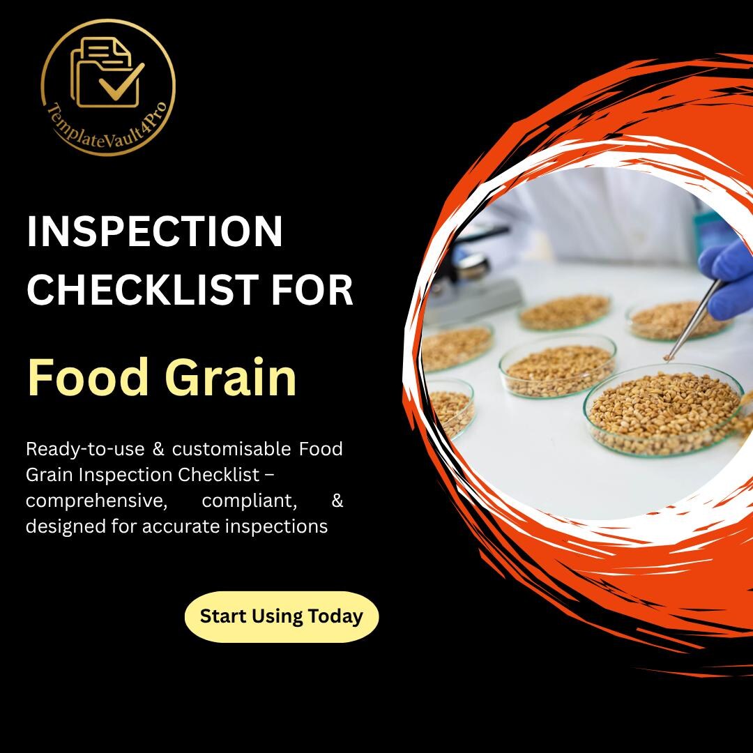 Food Grain Inspection Checklist – Quality & Safety Audit (digital ...