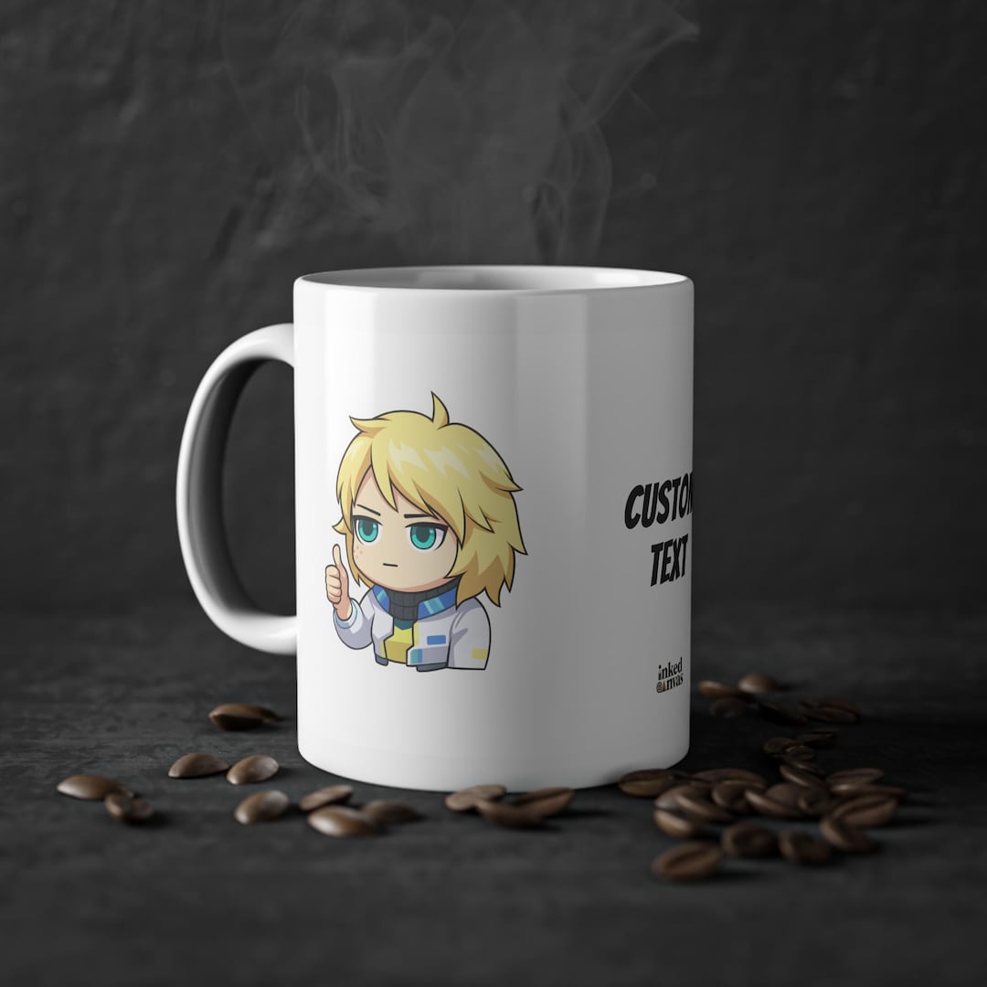 Blonde Chibi Thumbs up Mug, Cute Cartoon Coffee Cup, Anime Style ...