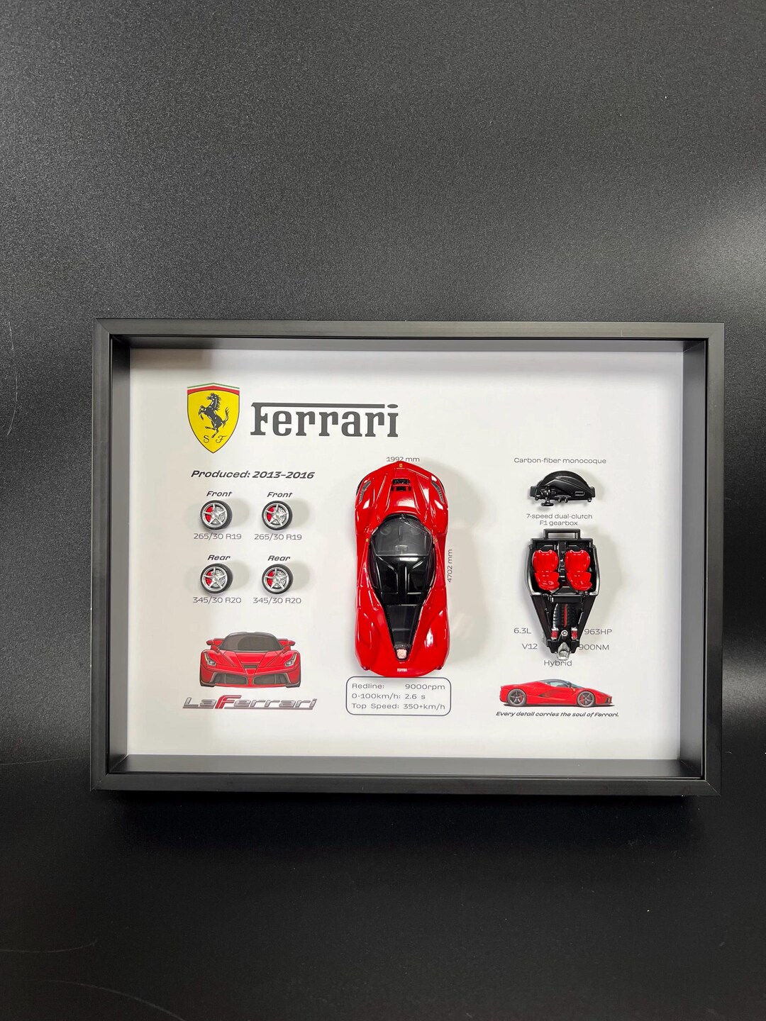 Ferrari Laferrari Shadow Box Display | 1:64 Car Model With Wheels ...