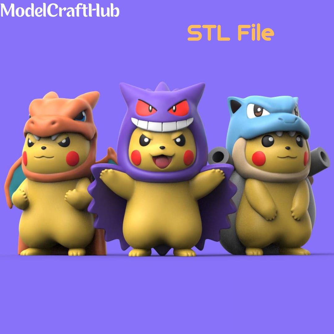 Pokémon 3D Model STL File - Pikachu Cosplay Design - Etsy