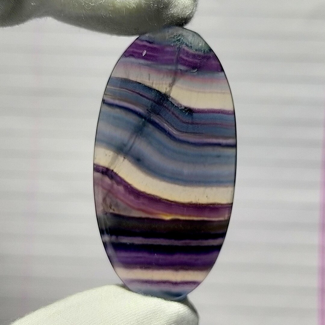 Natural Fluorite Cabochon | Rainbow Fluorite Gemstone | Healing Crystal ...