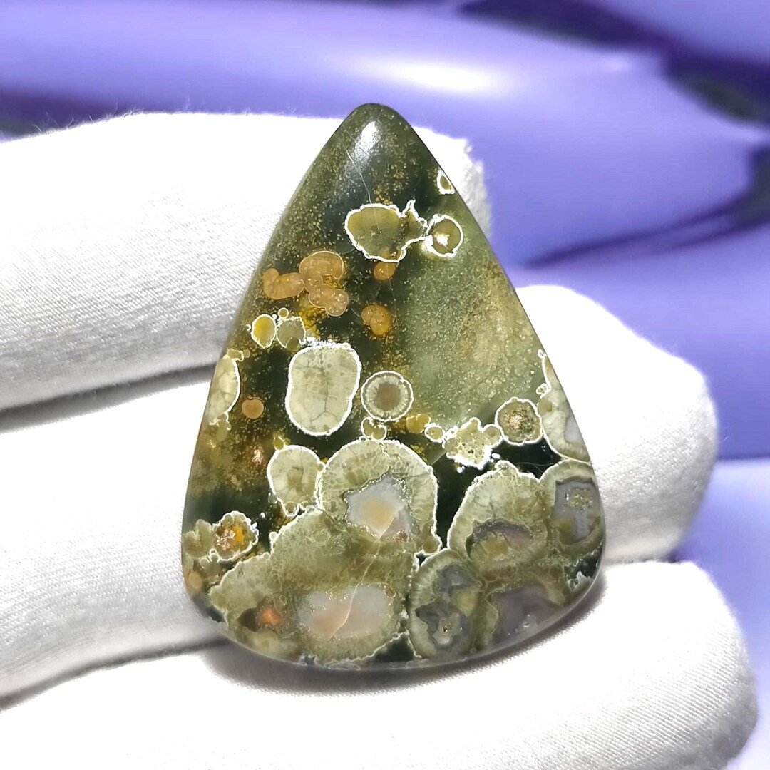 Natural Rhyolite Rainforest Jasper Cabochon: Jewelry Making (38 Ct) - Etsy