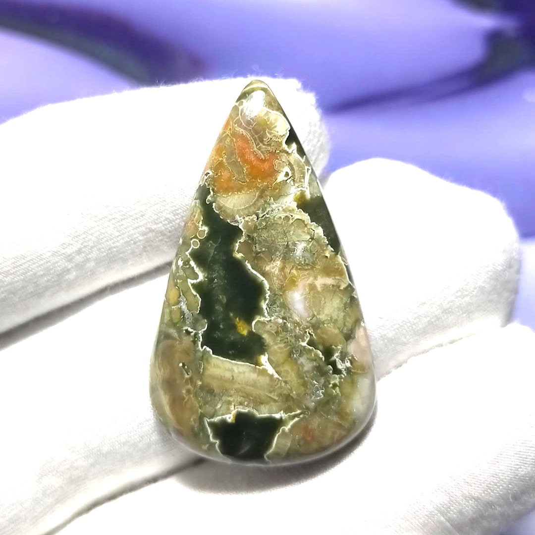 Natural Rhyolite Rainforest Jasper Cabochon: Jewelry Making Stone (24 ...