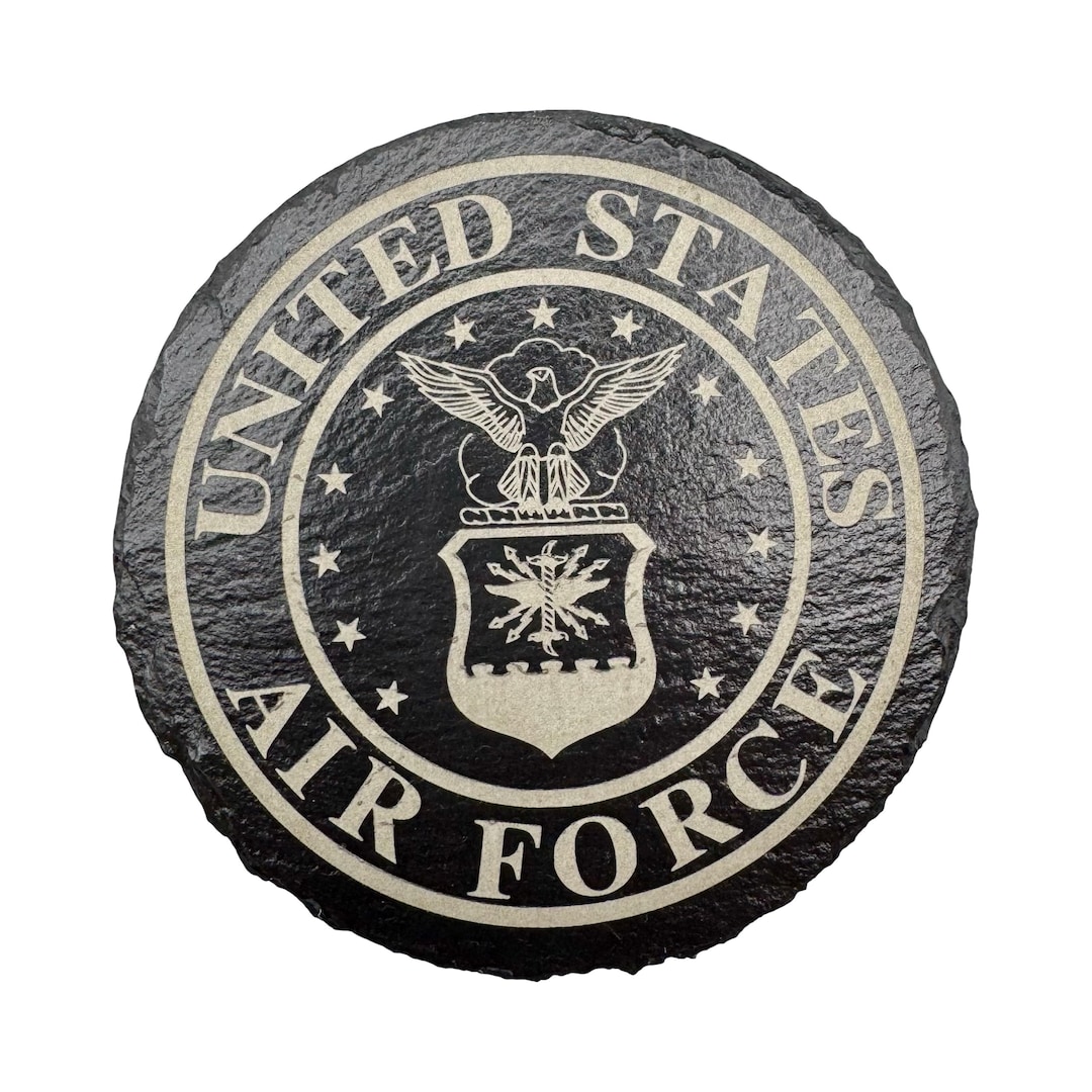 US Air Force Military Round Laser Engraved Slate Coaster - Etsy