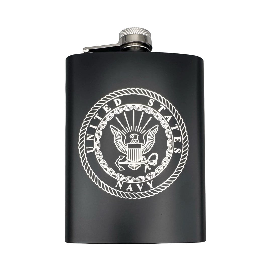 US Navy Laser Engraved Flask - Etsy