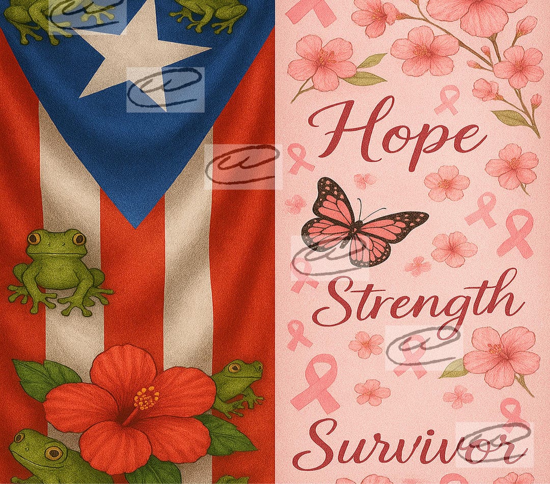 Puerto Rico Breast Cancer Awareness PNG: Coquí Frog Pink Ribbon ...