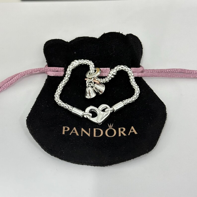 Pandora S925 ALE Two-tone Wedding Bells Charm & Bracelet Set - Etsy UK