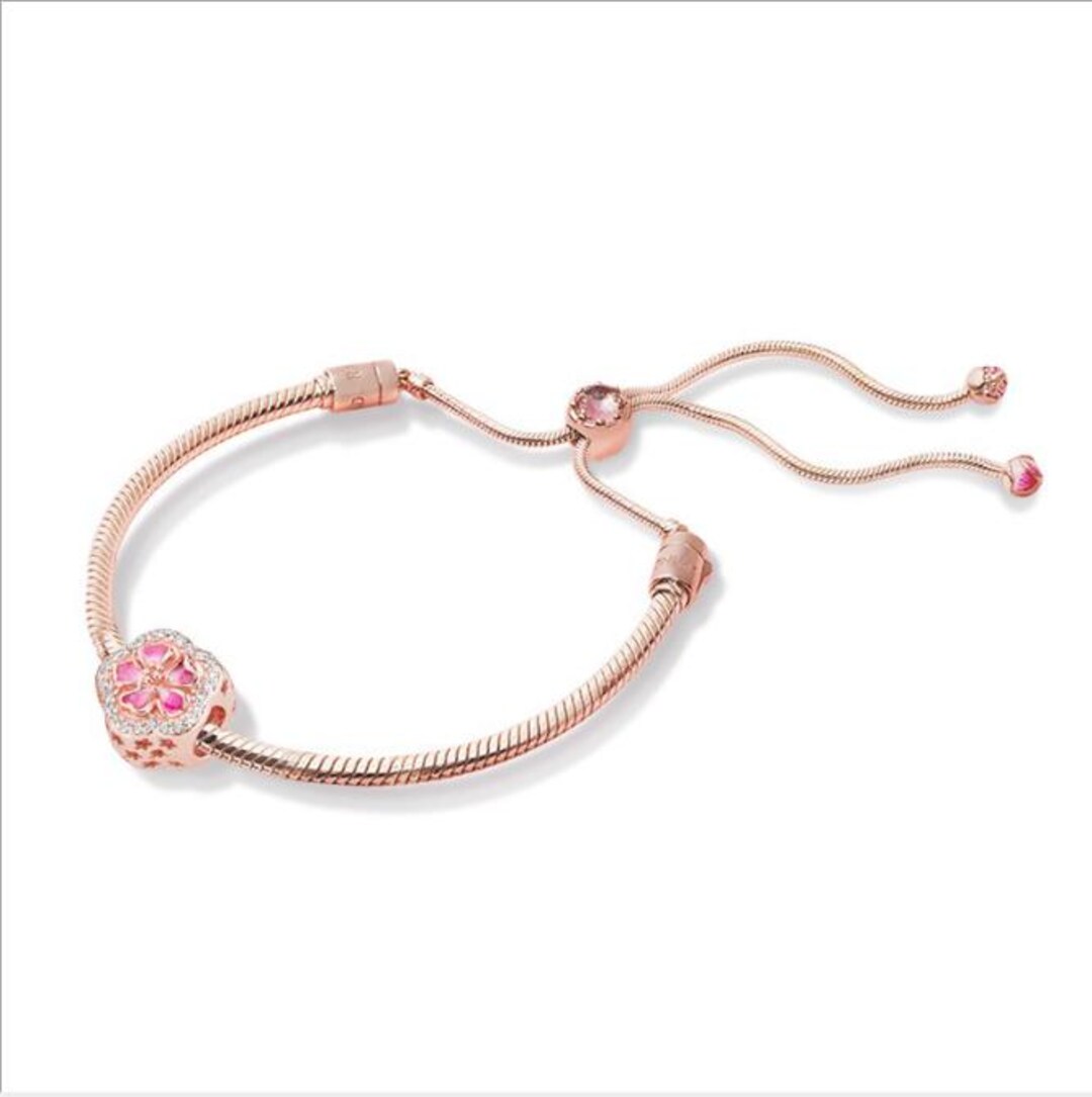 Ale R Met Rose Pink Flowers Peach Blossom Pandora Moments Bracelet - Etsy